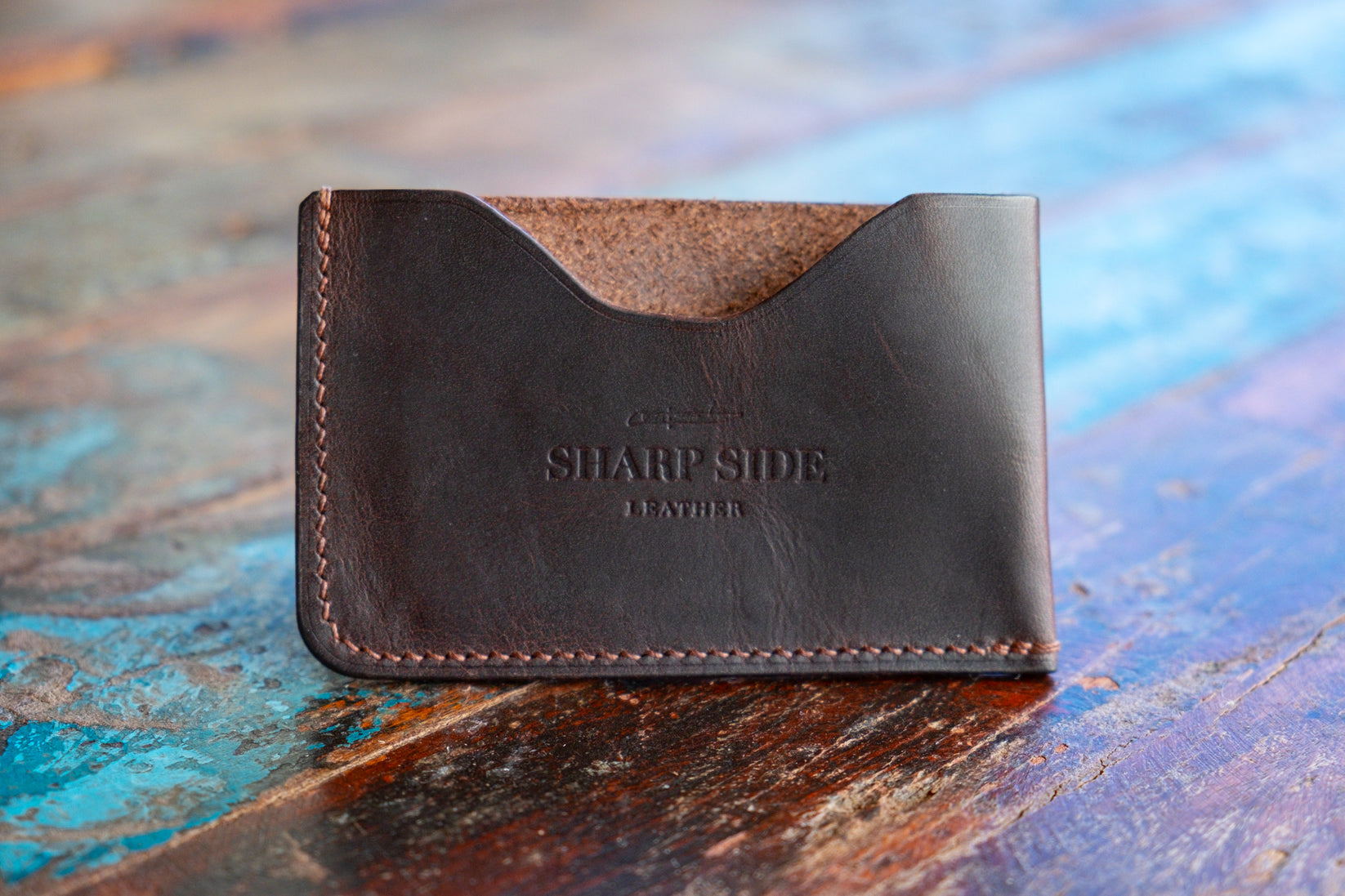 Handmade Leather Pocket Wallet – Sharp Side Leather