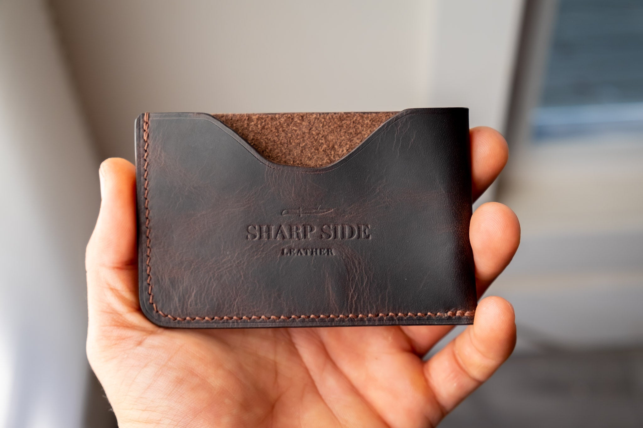 Handmade Leather Pocket Wallet – Sharp Side Leather